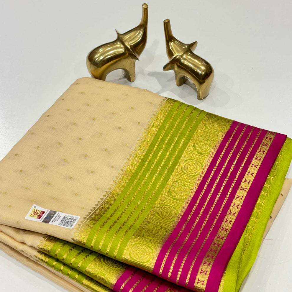 Pure Mysore Silk Saree | Bentex Salari Border | Raj Silk Villa