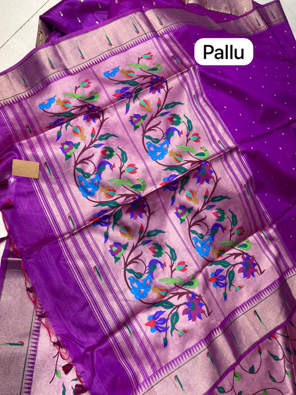 Designer Paithani Saree | Muniya Butta Border | Raj Silk Villa