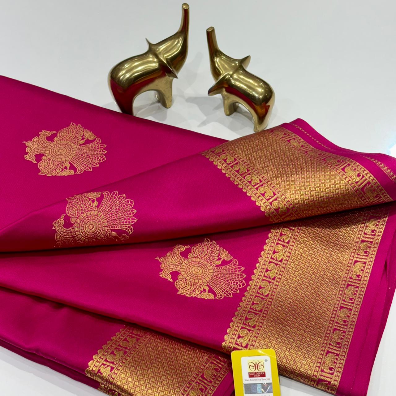Pure Mysore Silk Saree |Gandaberunda Royal Motiff|Raj Silk Villa