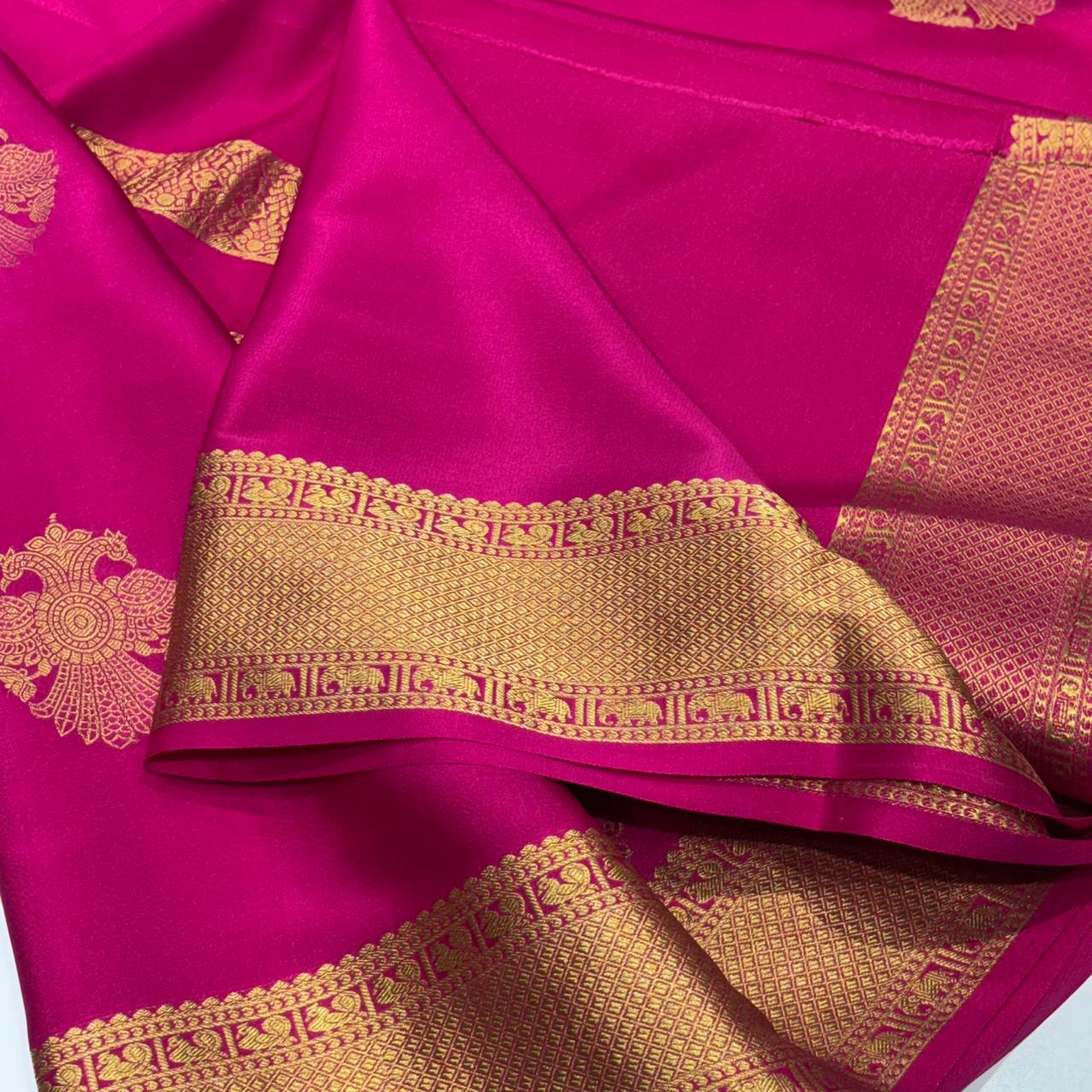 Pure Mysore Silk Saree |Gandaberunda Royal Motiff|Raj Silk Villa