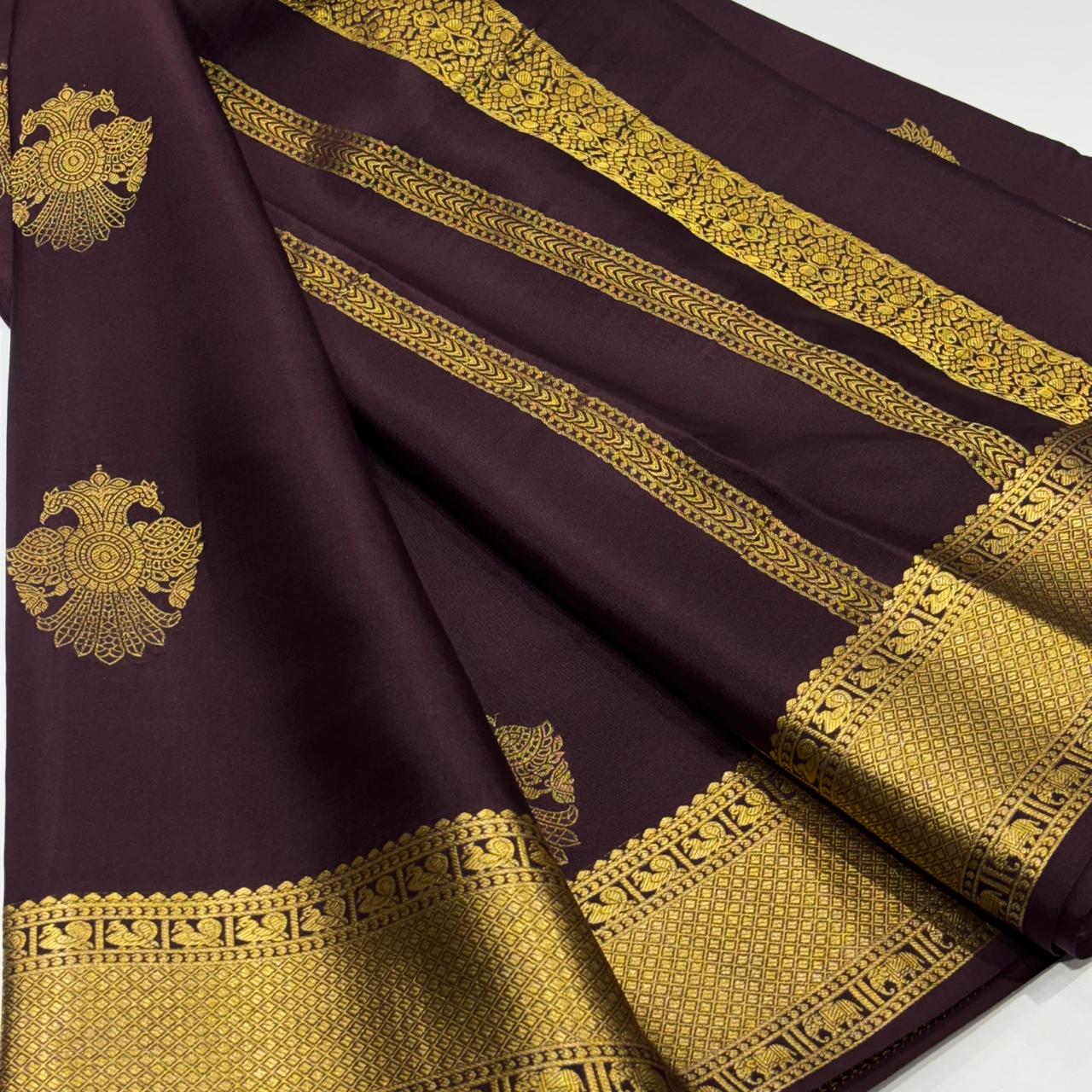 Pure Mysore Silk Saree |Gandaberunda Royal Motiff|Raj Silk Villa