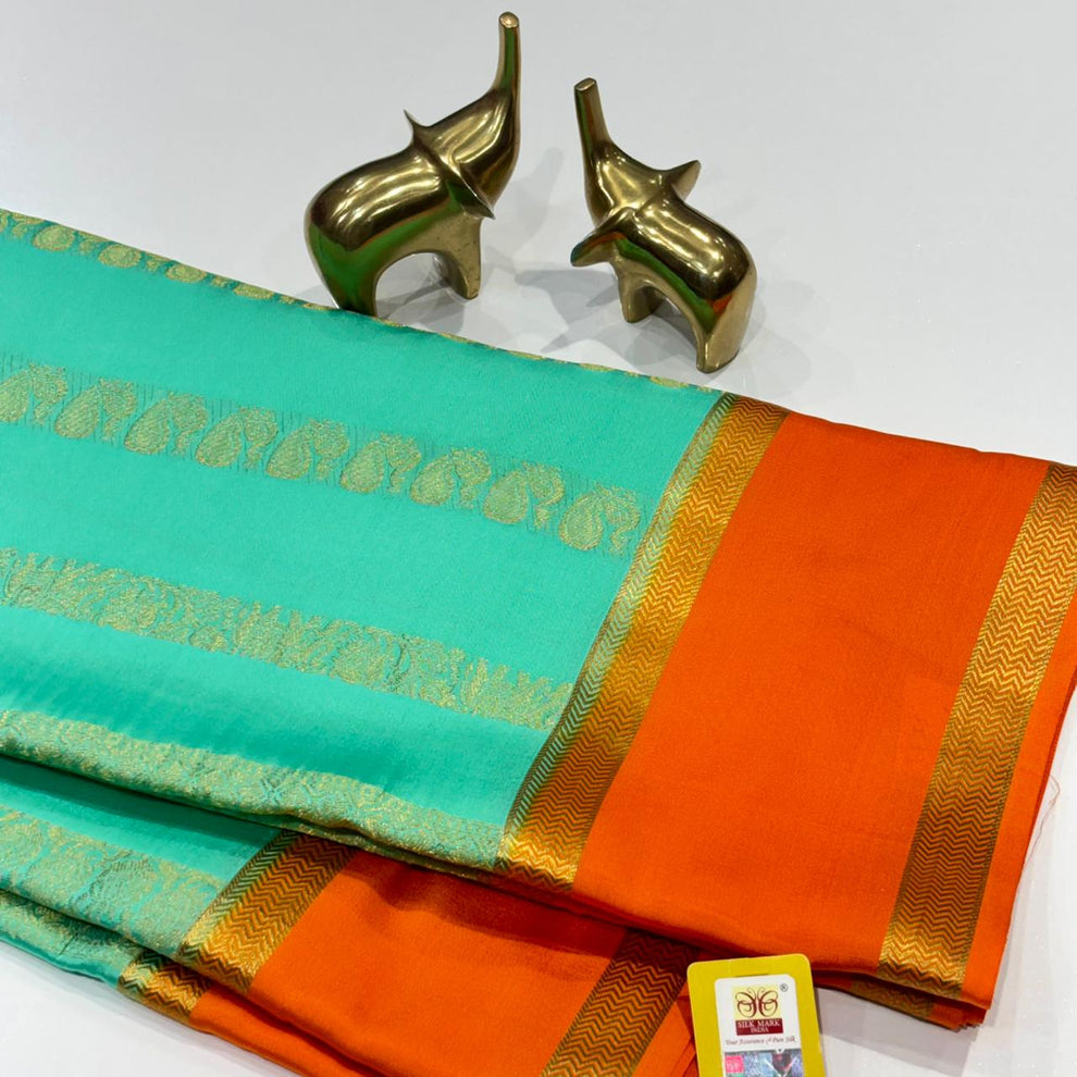 Pure Mysore Silk Saree | 100 Grams | Patli Pallu | Raj Silk Villa