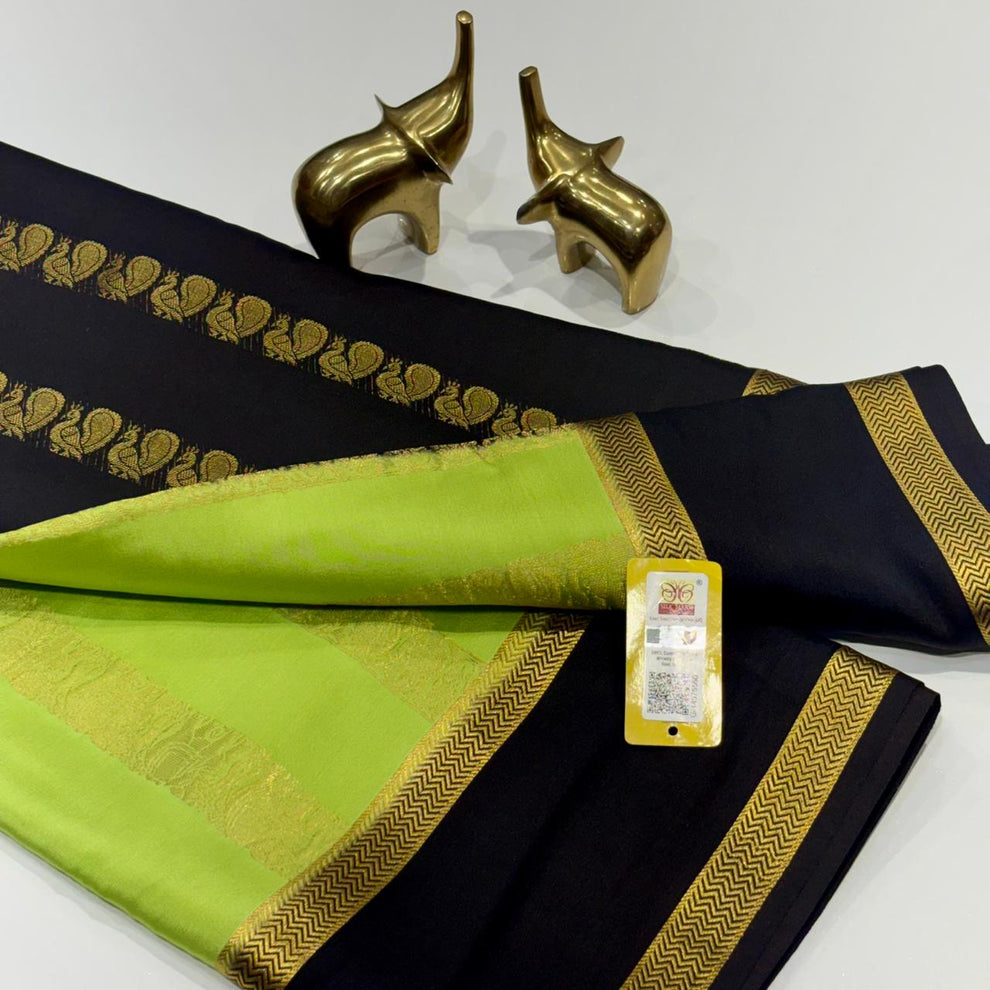 Pure Mysore Silk Saree | 100 Grams | Patli Pallu | Raj Silk Villa