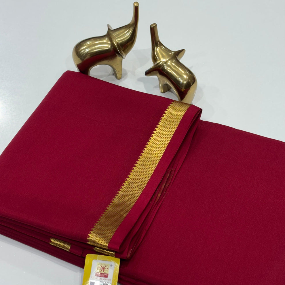 Pure Mysore Silk Saree | 100 grams | Gatti Border | Raj Silk Villa