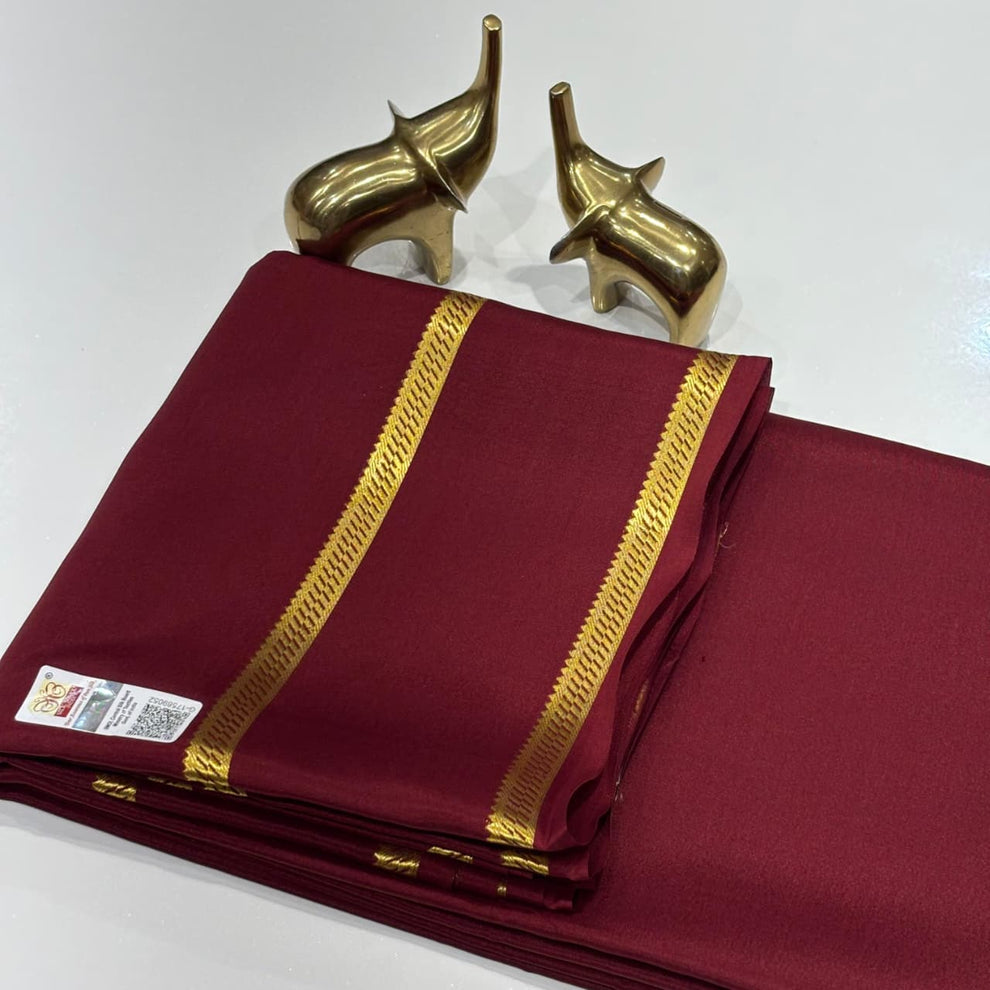 Pure Mysore Silk Saree | Double Line Bentex Border | Raj Silk Villa