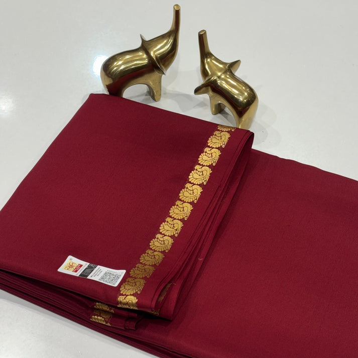 Pure Mysore Silk Saree | Peacock Line Border | Raj Silk Villa