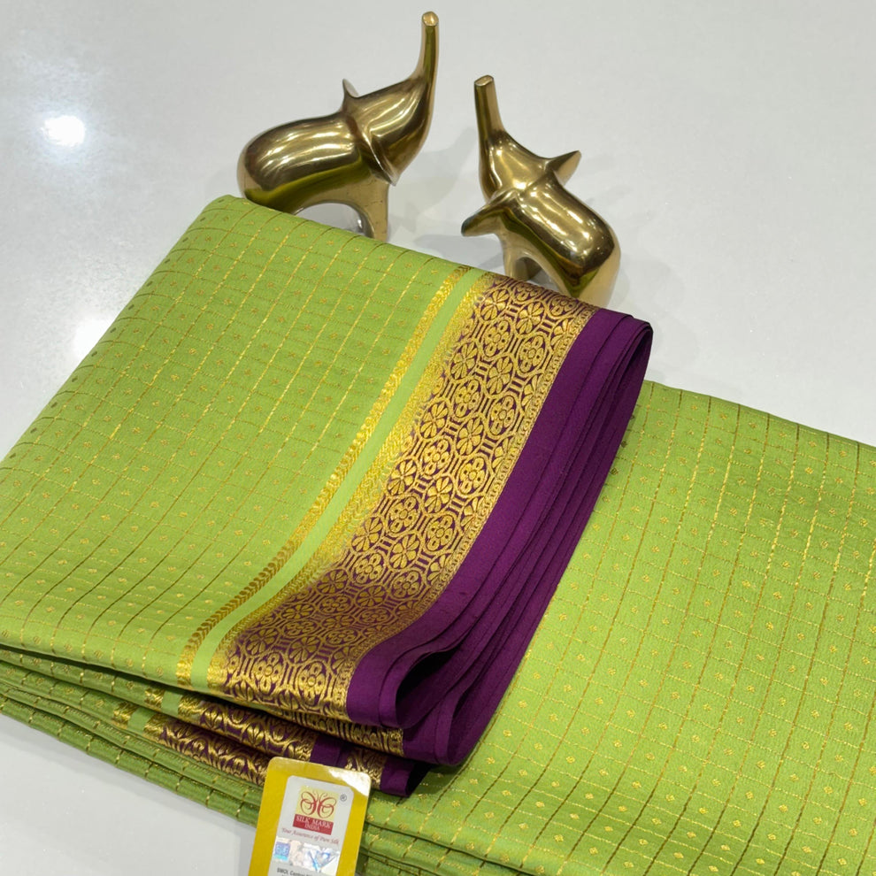 Pure Mysore Silk Saree | Dot checks Design | Raj Silk Villa