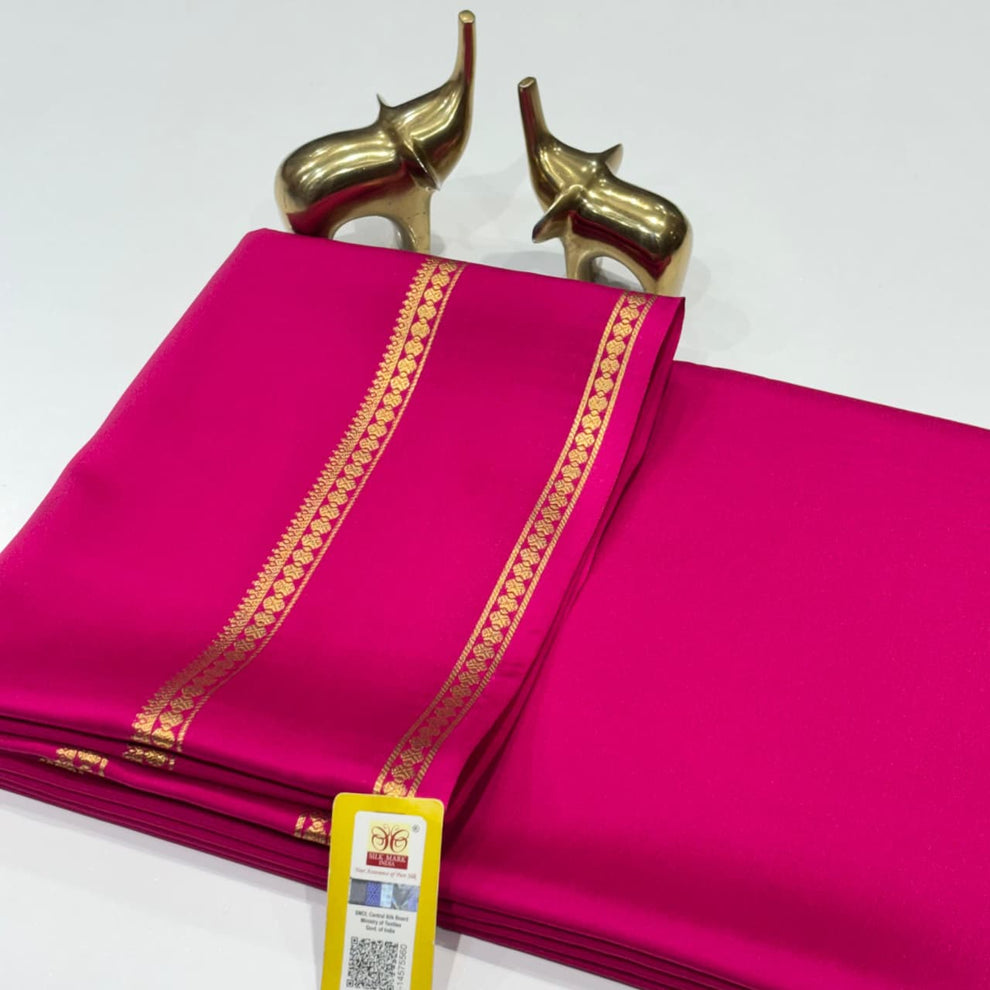 Pure Zari Mysore Silk Saree | Bentex Border (CSS) | Raj Silk Villa